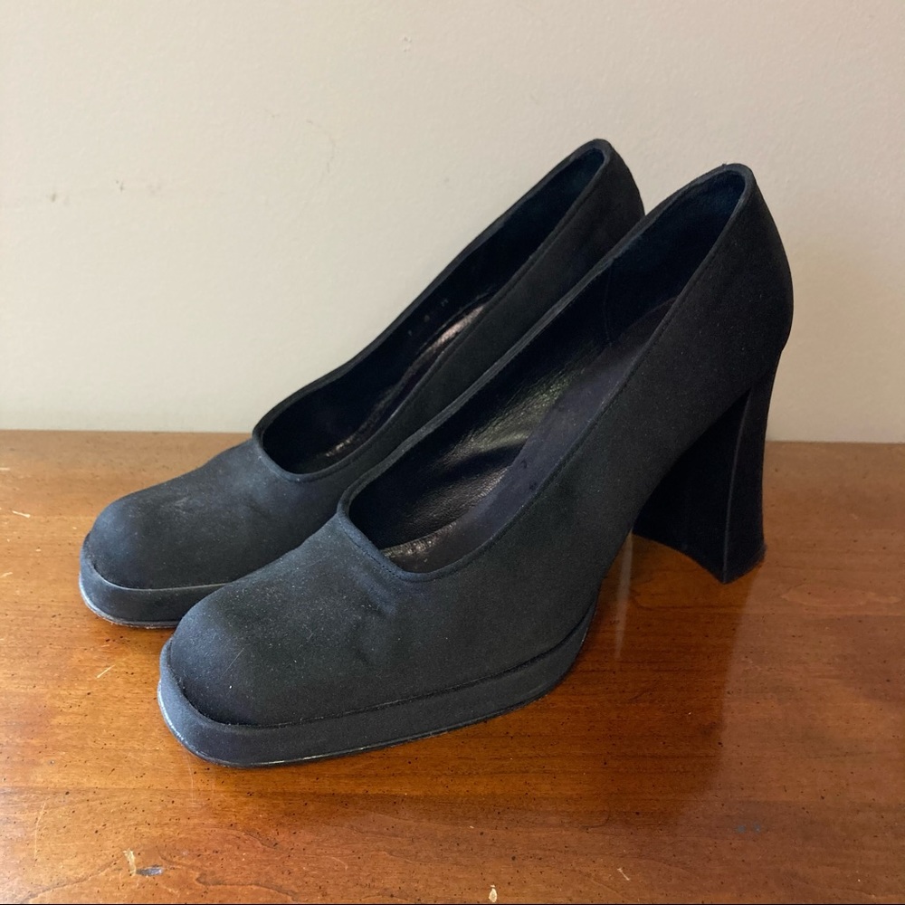 David Aaron Black 90s Style High Heel Clogs 9 - Gem